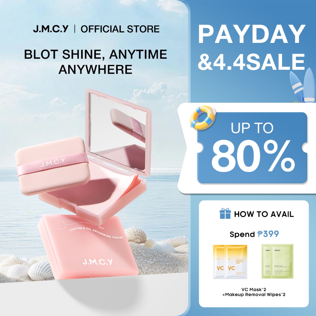 【Oil Control】JMCY 3-in-1Oil Blotting Paper with Mirror Oil Control Puff ...