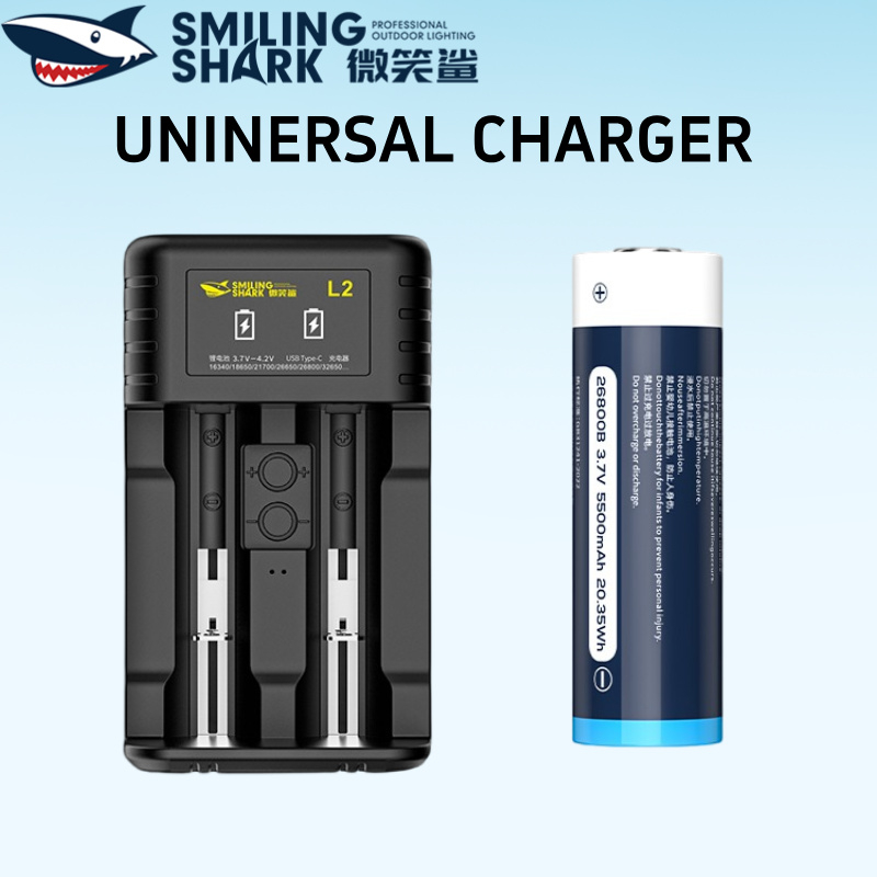 SMILING SHARK Universal Charger Lithium Battery Charger Suitable 18650 ...