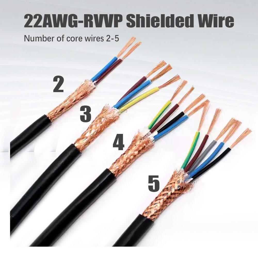 RVVP Shielded Cable 22/20/18/17/16 AWG 0.3-1.5mm² 80% Copper Shield ...