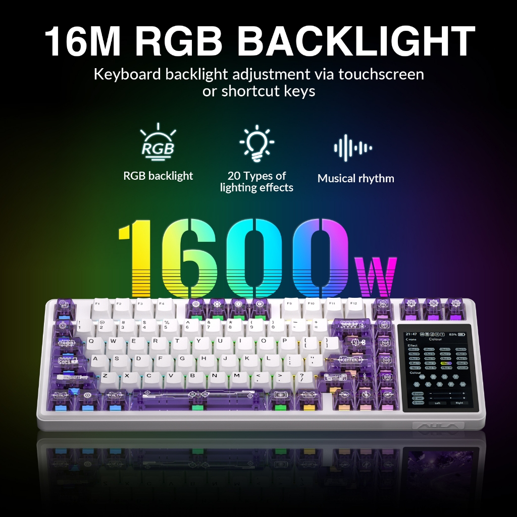AULA L99 Smart Display Mechanical Keyboard Tri-Mode Touch Control ...