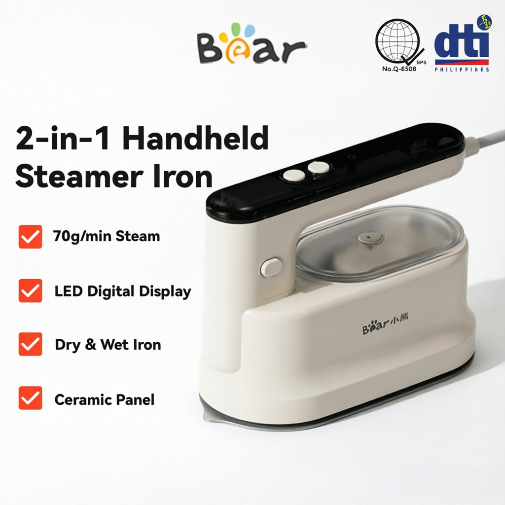 Bear Electric Steamer Iron for Clothes Flat Iron Handheld Garment ...