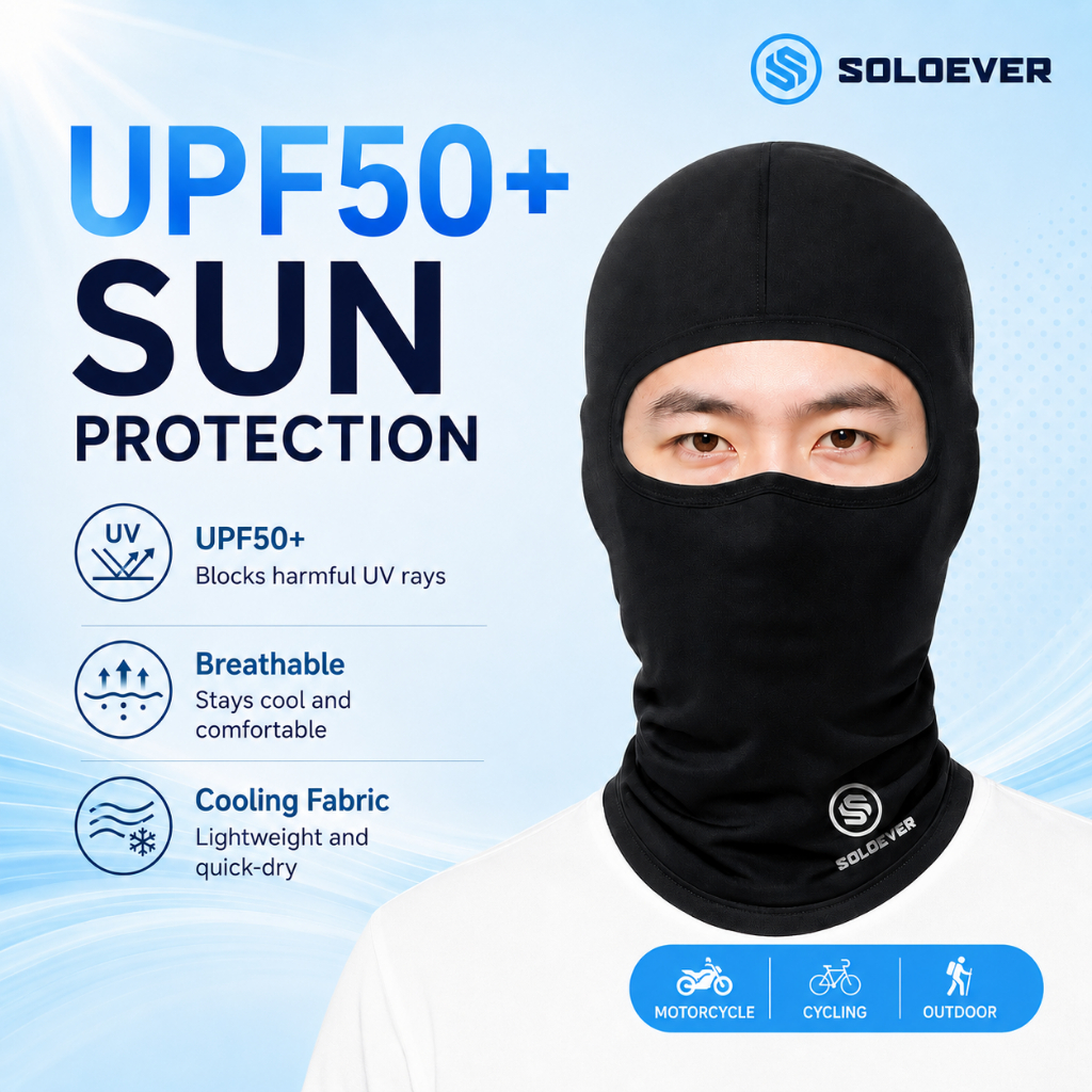 【PH Delivery】SOLOEVER UPF50+ Ice Silk Balaclava Face Mask UV Sun ...