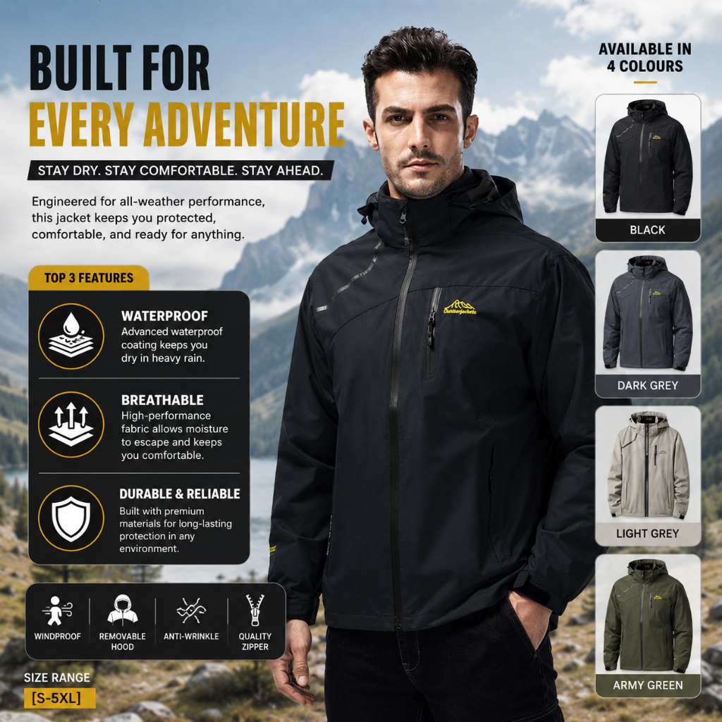 Men Bomber Jacket Waterproof Windbreaker Unisex Jacket Windproof Rider ...