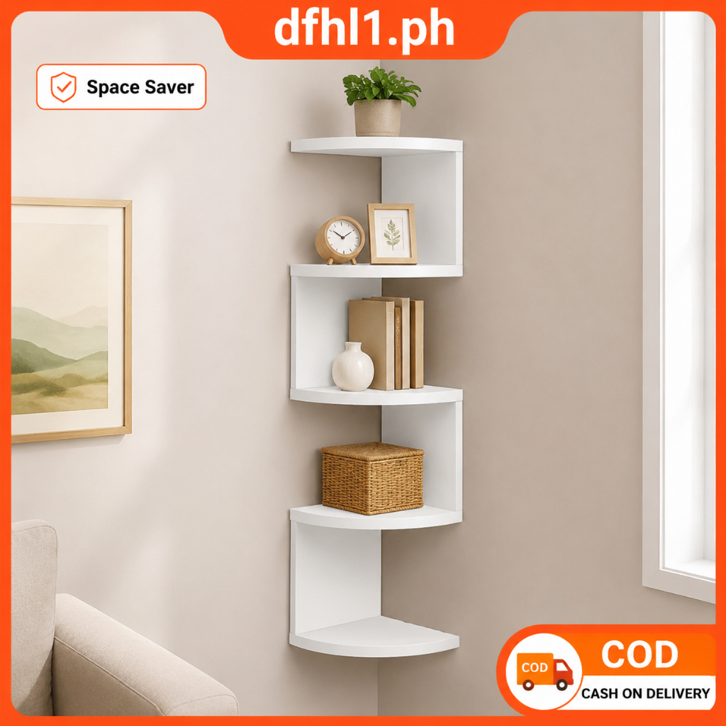 Minimalist Floating Wall Mount Corner Shelf Solid Wood Book Shelf ...