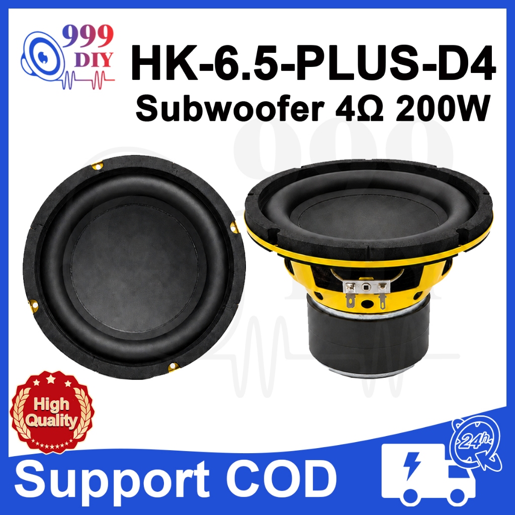 999DIY HK-6.5-PLUS-D4 6.5" Car Subwoofer 4Ω 200W RMS 400W Max High ...