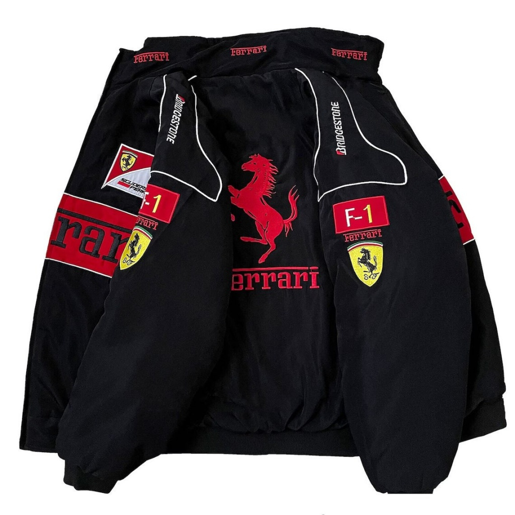 F1 Racing Jacket Long Sleeve Retro Motorcycle Ferrari Team Autumn ...