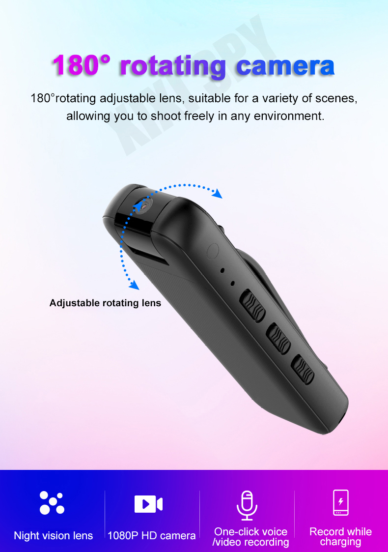 Mini camera night vision small wireless body cam micro voice video ...