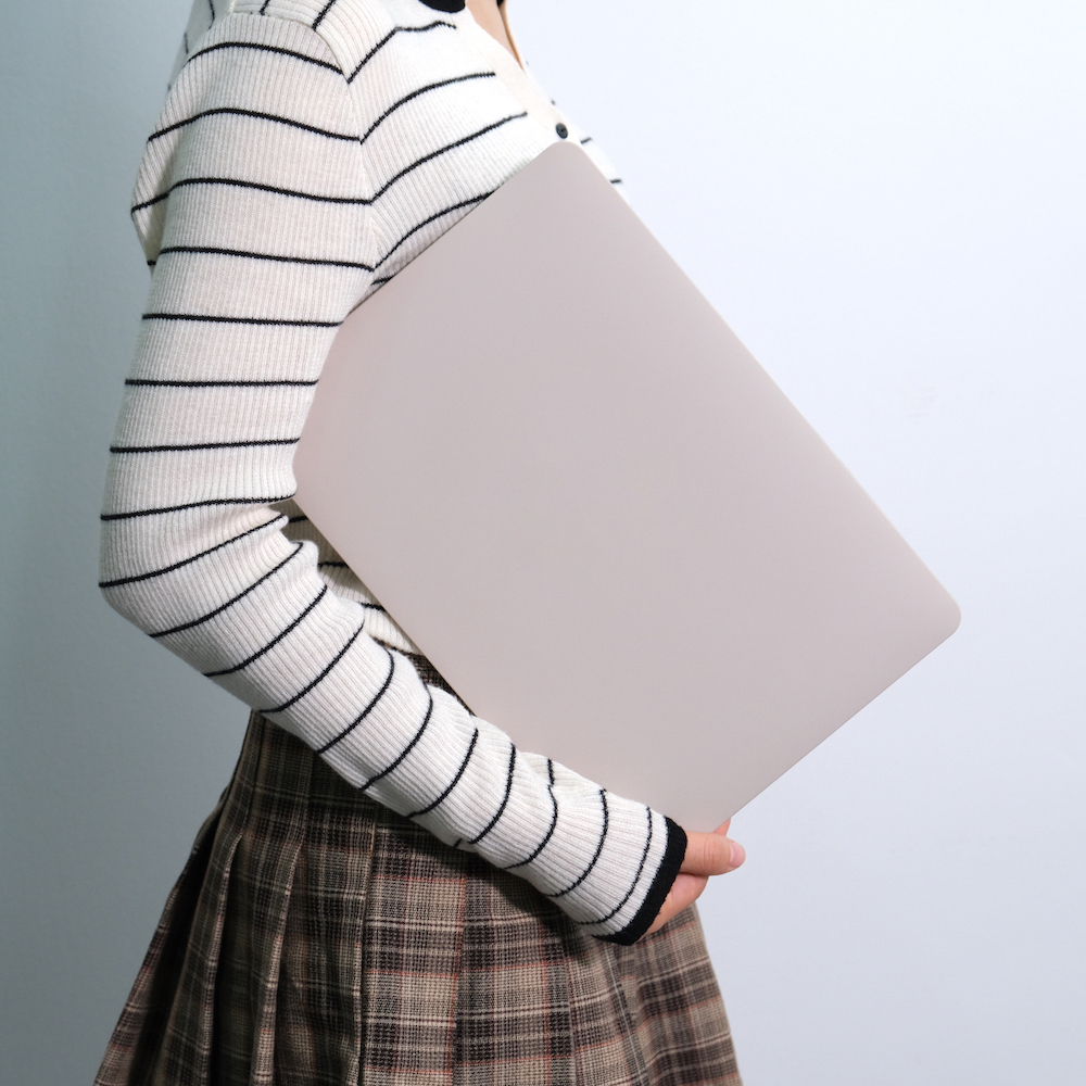 【Logo Cut Out】Cream Color Case For Macbook Air 13 14" M4 M2 M3 M1 Pro16 ...