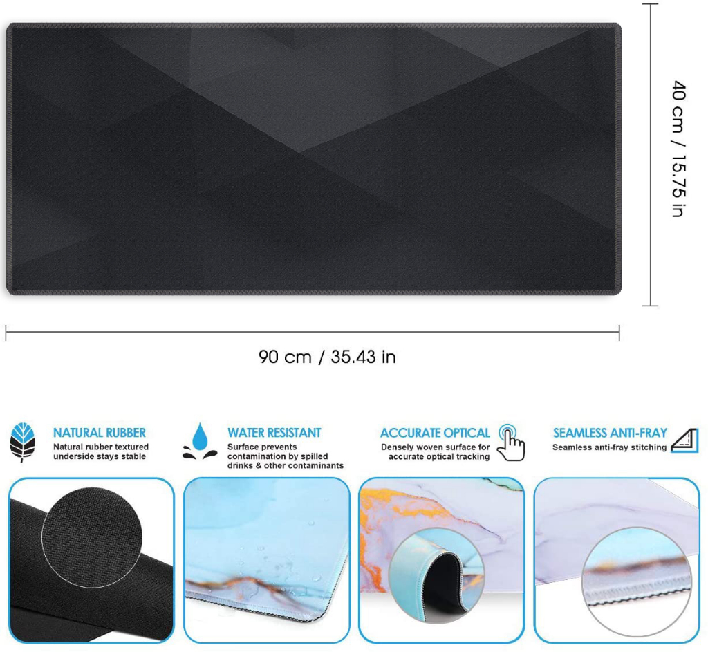 Rhombus Mousepad Extended Gaming Mousepad Large Mouse pad Stitched Edge ...