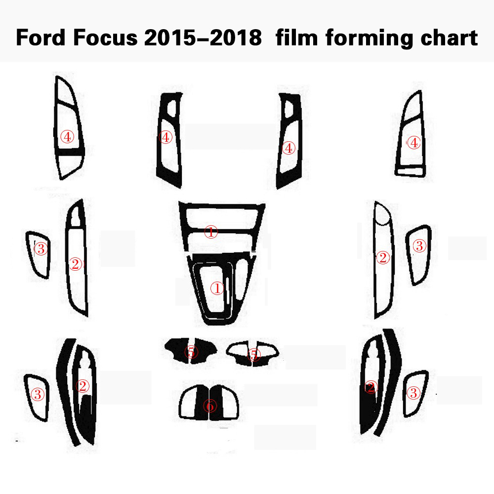 For Ford Focus 2012-2018 Self Adhesive Car Stickers Carbon Fiber Vinyl ...