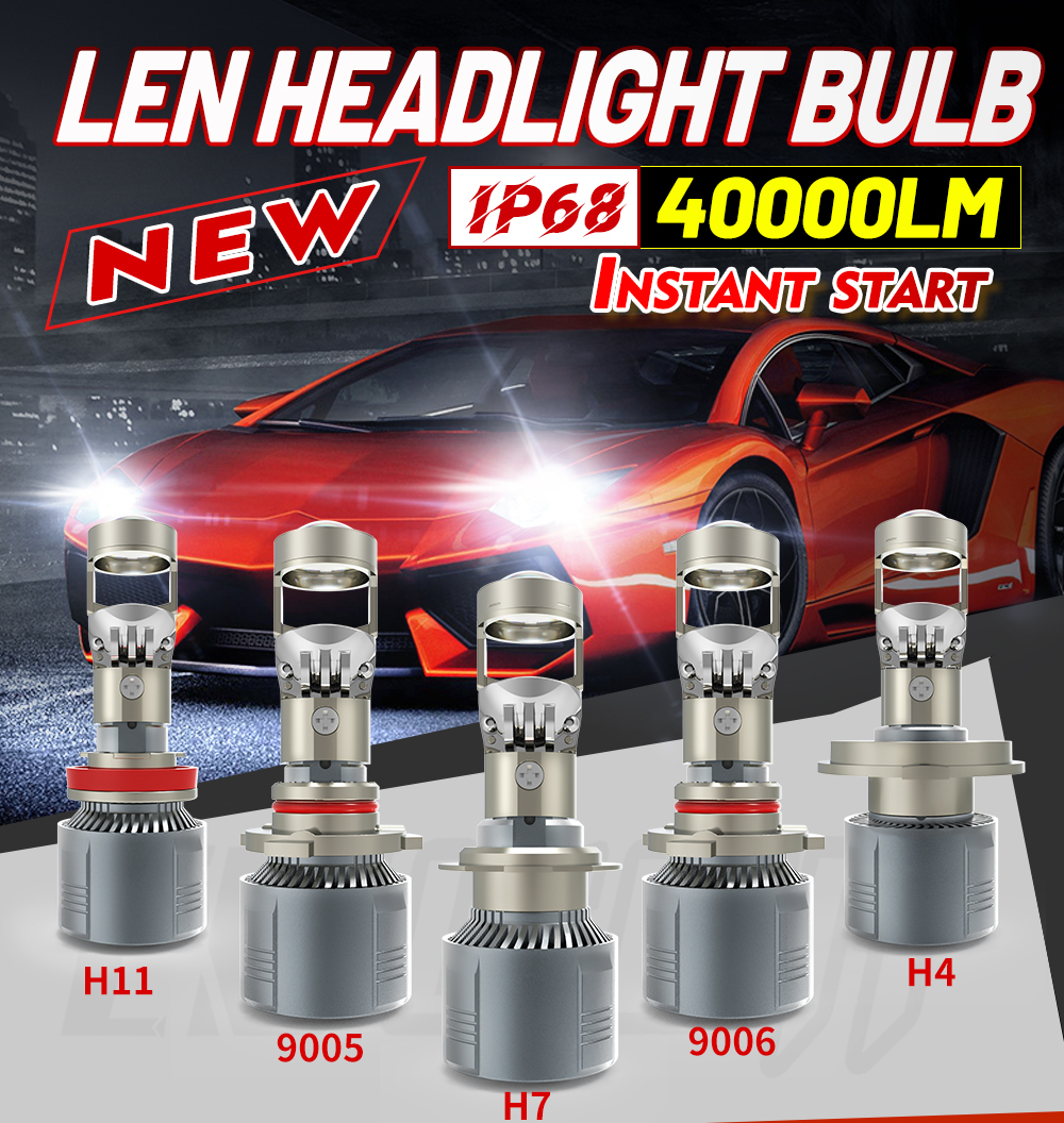 40000LM H4 H7 Led Mini Projector Lens H8 H11 Canbus 9005 HB3 9006 HB4 9012 Hir2 Car Headlight ...