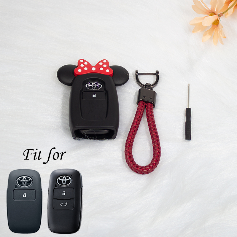 Cartoon silicone key cover forToyota Veloz cross Advance Raize Yaris ...