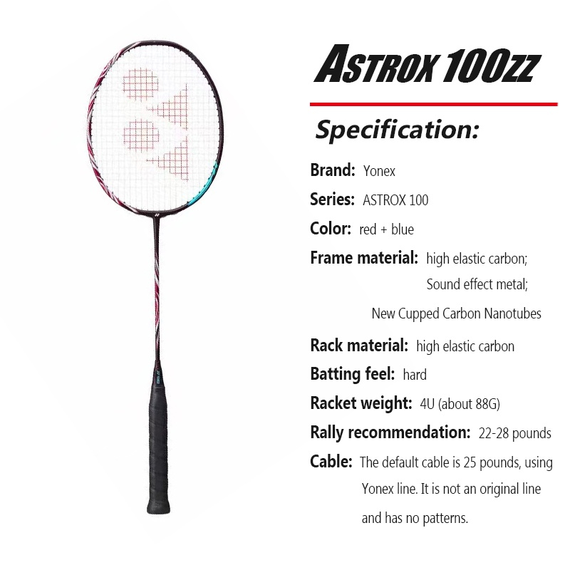 YONEX ASTROX 100ZZ 4U Full Carbon fiber badminton racket Ultralight Badminton Racket Single ...