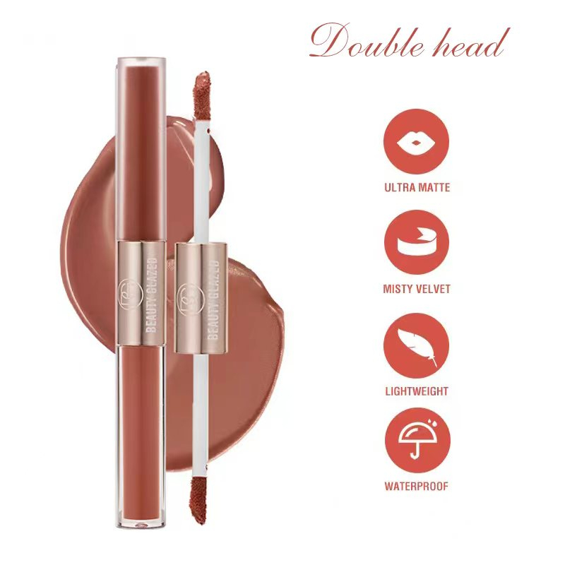 BEAUTY GLAZED 2 In 1 Dual-ended Lipstick With Lip Oil Lipstick Liquid ...