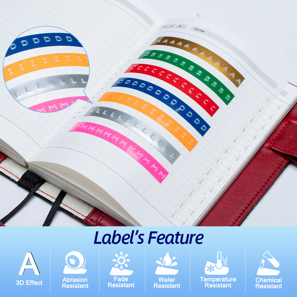 B90 Handheld Embossing Label Maker / Embossing 3D Label Tape 9mm x 3m ...