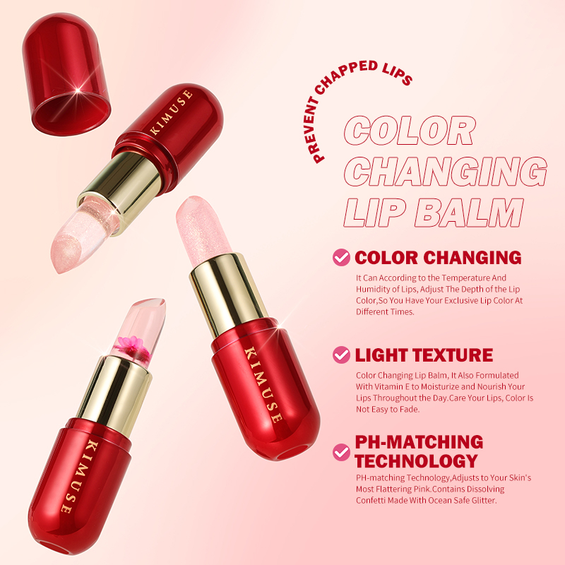 KIMUSE Color Changing Lip Balm Long-Lasting Waterproof Moisturizing Lip ...