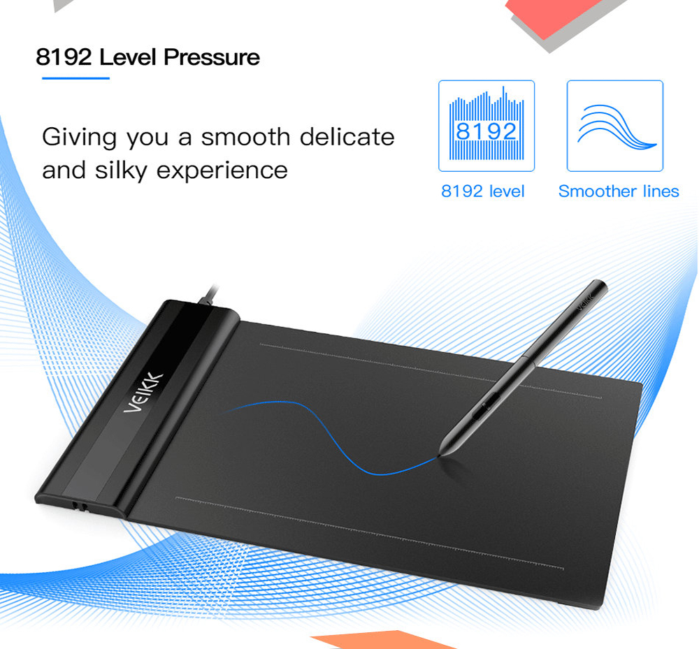 VEIKK Drawing tablet S640 Digital Pen tablet 6x4 inch with 8192 Level ...