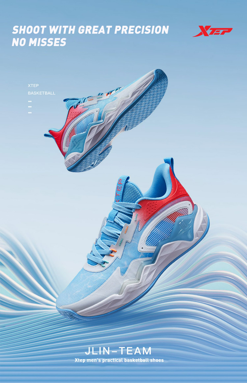 XTEP Jlin Men Basketball Shoes Mid-Cut Combat Rebound Cushioning Non ...