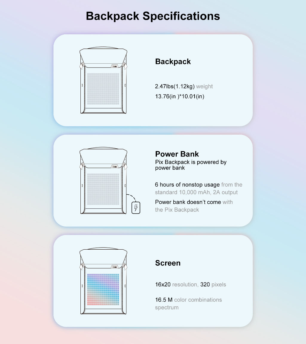 Original DIVOOM Pixoo Backpack M Men 15 Inch Waterproof Cycling Sport ...