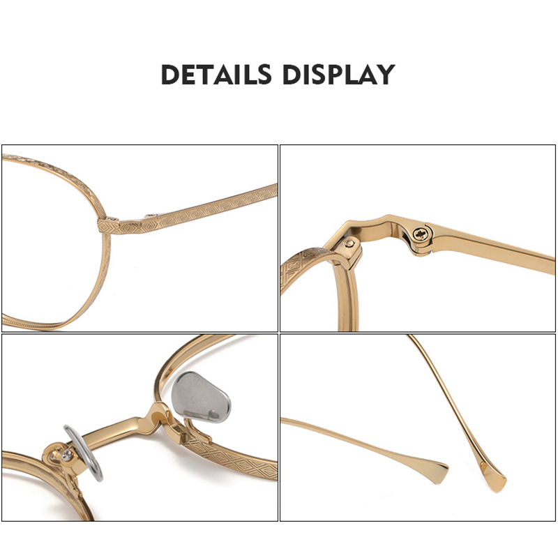 Japanese Vintage Pure Titanium Glasses Frame Literary Style 10g Ultra ...
