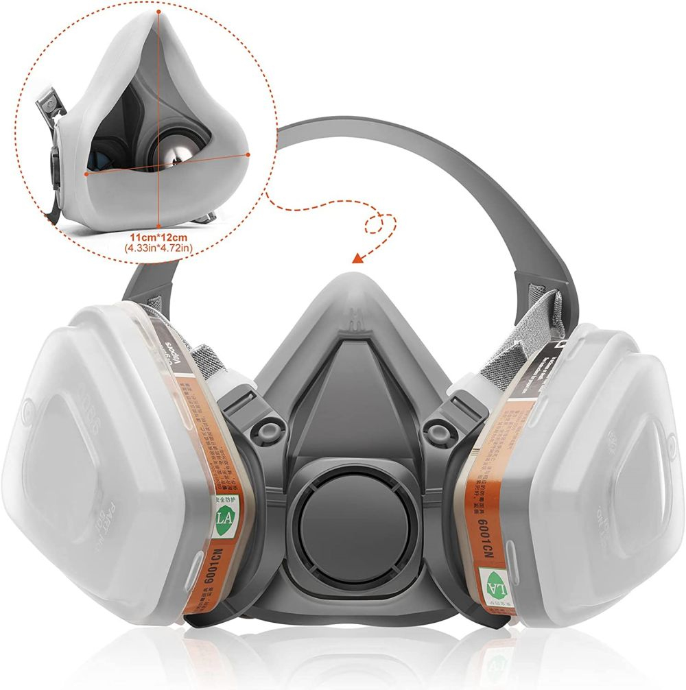 Mask 6200 Gas Mask Half Face Safety Respirator Mask Filter Cotton Dust ...