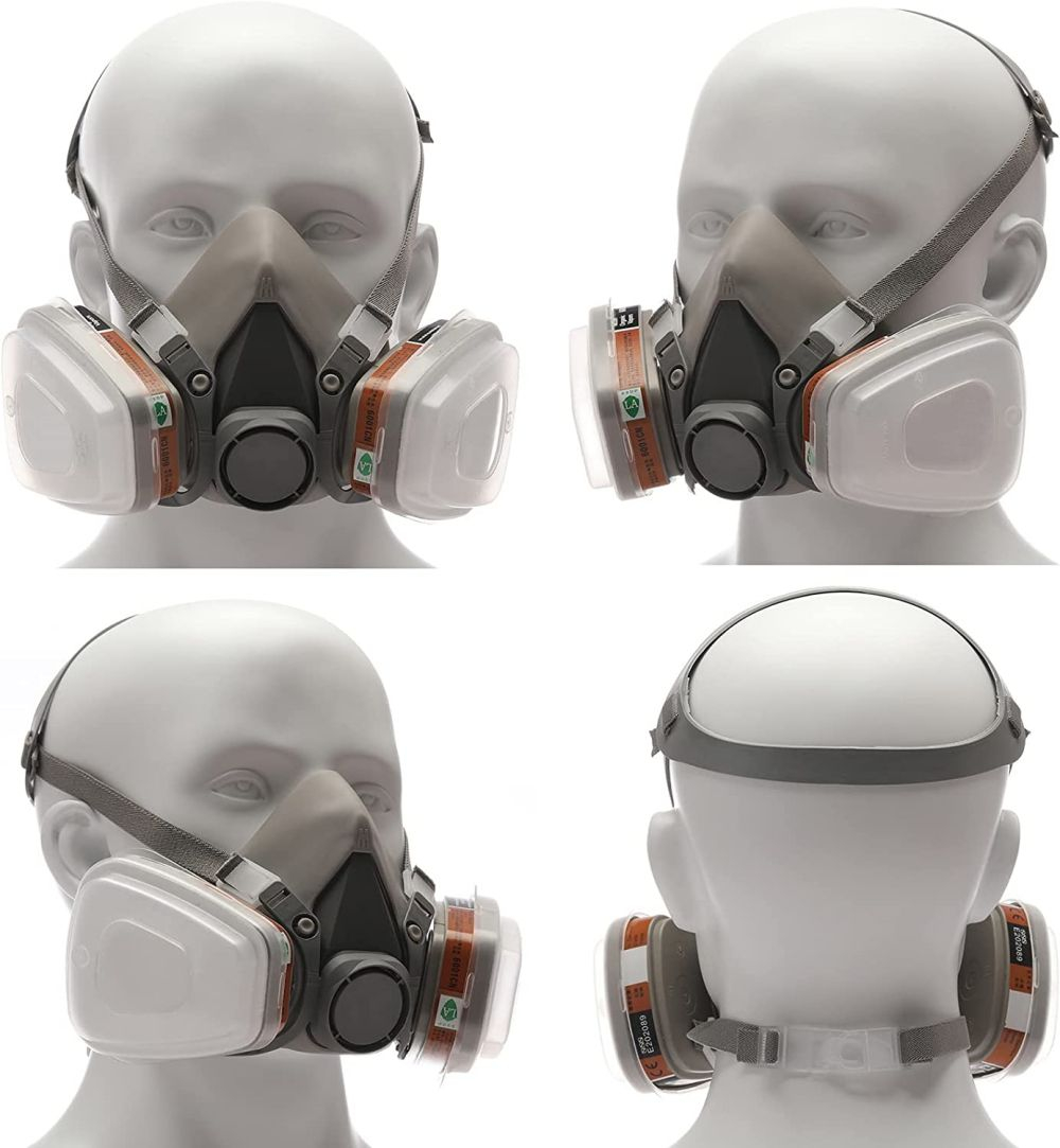 Mask 6200 Gas Mask Half Face Safety Respirator Mask Filter Cotton Dust ...