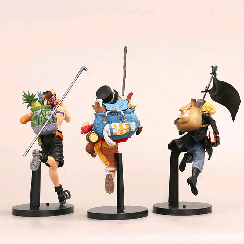 3Pcs/Set Anime One Piece Action Figure Monkey D Luffy Portgas Ace Sabo ...