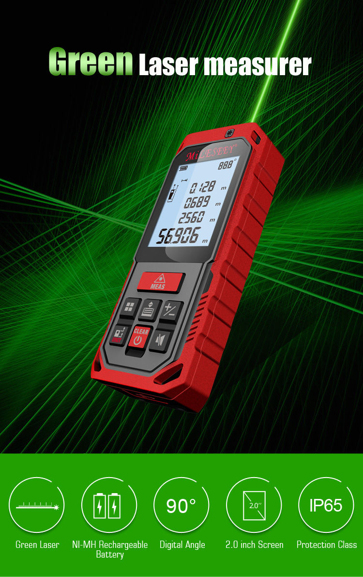 Mileseey S2/S8G Green Laser Rangefinder Digital Laser Distance Meter ...