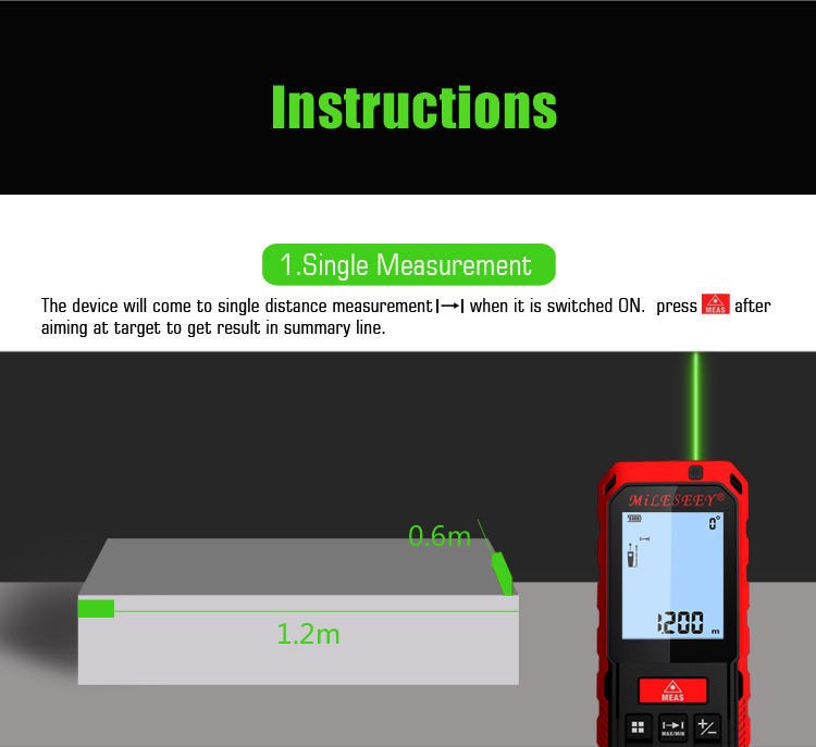 Mileseey S2/S8G Green Laser Rangefinder Digital Laser Distance Meter ...