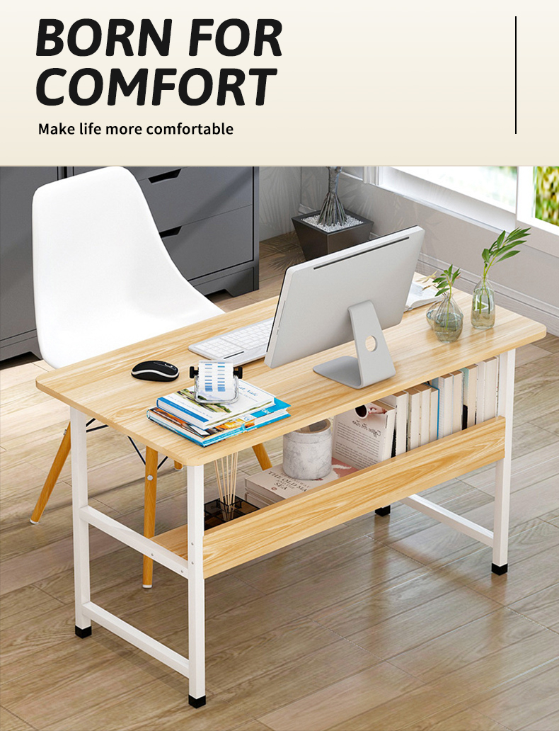 【yunh1】100*45*73CM Computer Table Solid Wooden Study Table Office Work ...