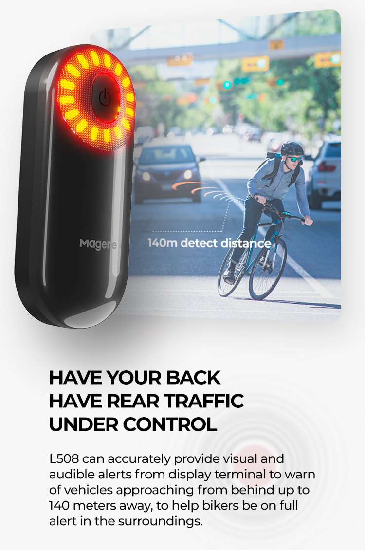 Magene L508 Bike Radar Tail Light Bicycle Smart Rear Lighting ...