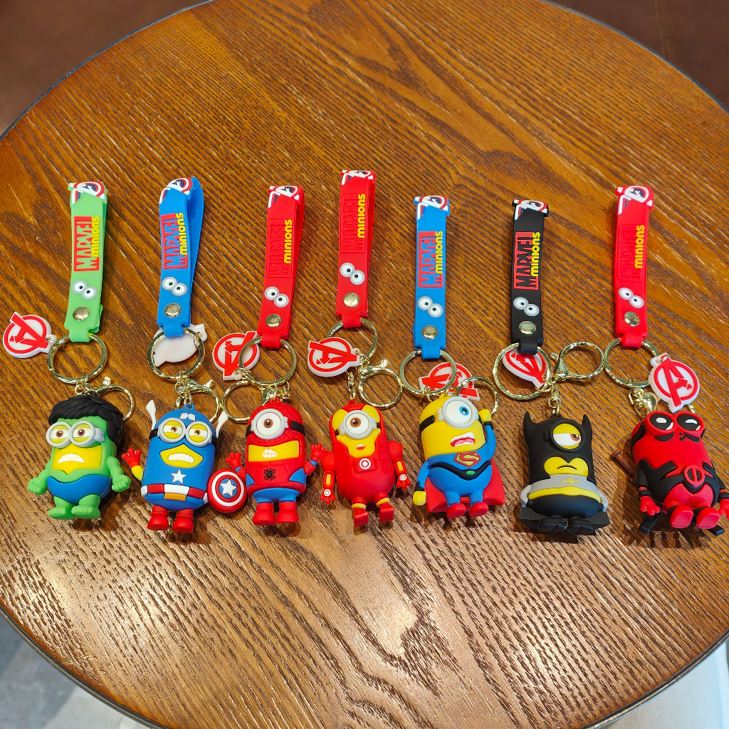 1 Pc New Cartoon Anime Minions & Avengers Figure Keychain Superman ...