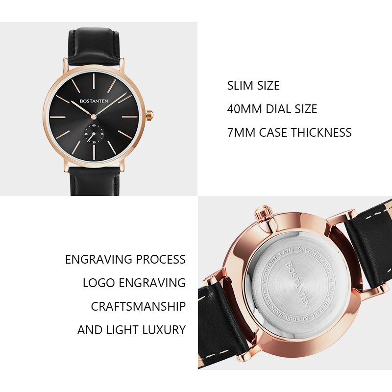 Bostanten Relo For Men Ultra Thin Quartz Leather Watch | Shopee Philippines