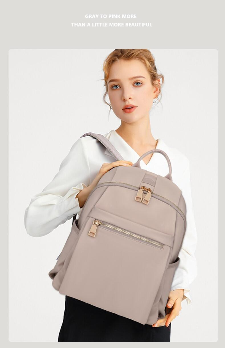 FULL DESIGN Waterproof Nylon Backpack Soft School Bag For Women Large ...