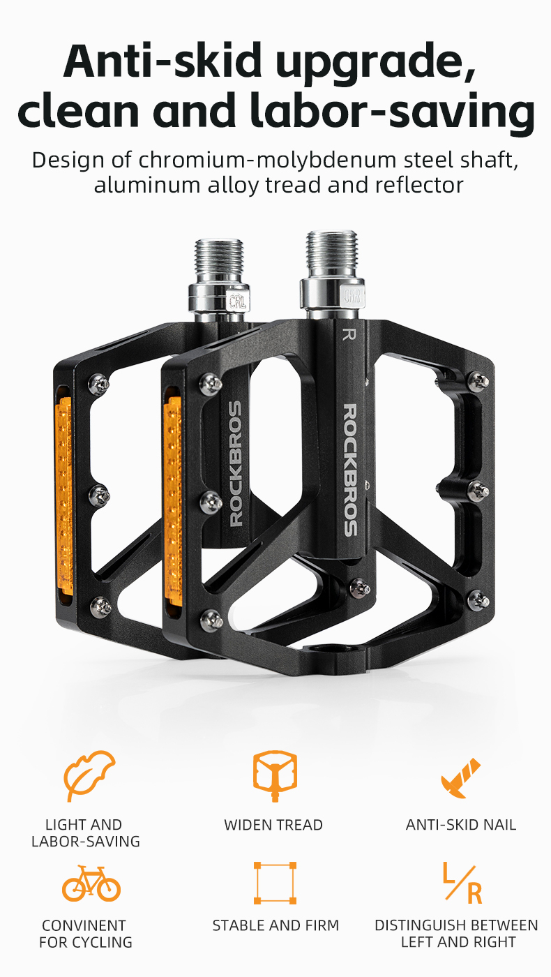 Rockbros Bicycle Pedal Aluminum Alloy Light Single Bearing Cycling ...