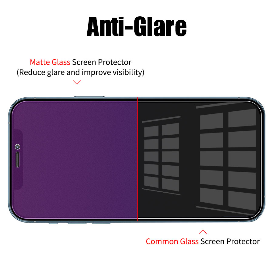 Matte Anti Blue Light Tempered Glass For iPhone 17 17e 16e 16 15 14 13 ...