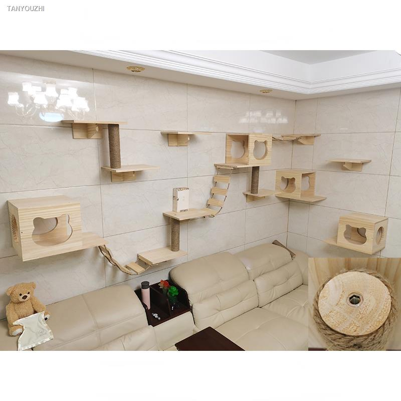 Cat Wall Shelf/ Cat Bed /Cat Cage /Solid Wood House Cat Villa Pet House ...