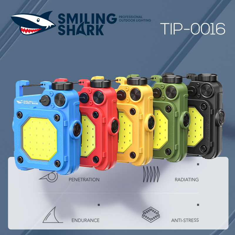 Smiling Shark Keychain Flashlight Mini COB Work Light Led Rechargeable ...