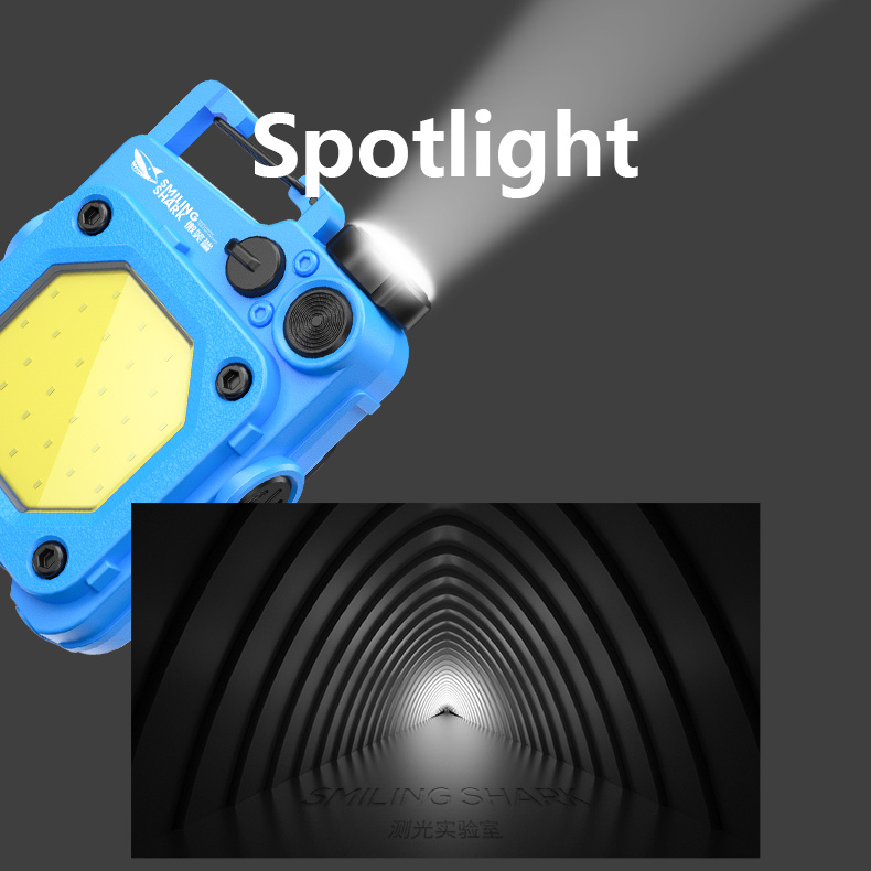 Smiling Shark Keychain Flashlight Mini COB Work Light Led Rechargeable ...