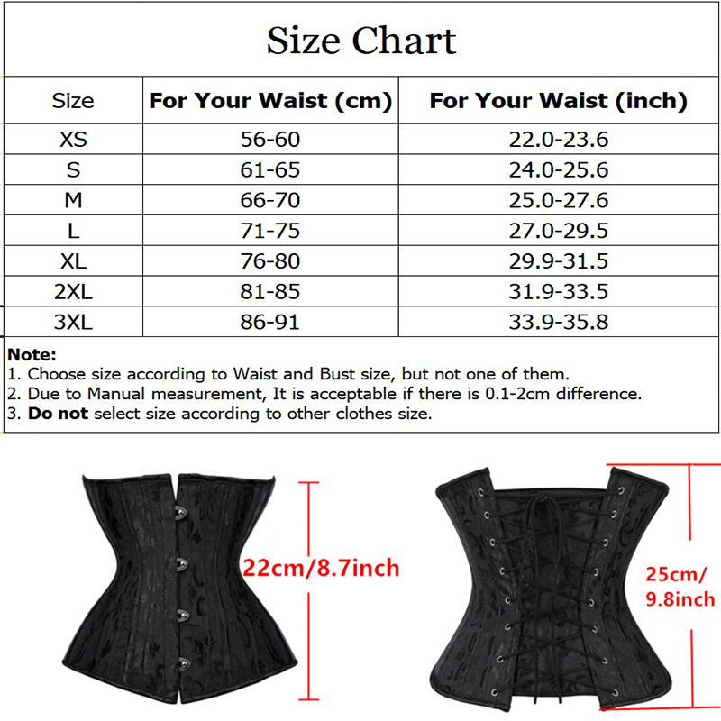 WECHERY 24 Steel Bone Waist Trainer Corset Slimming Waist Trimmer ...