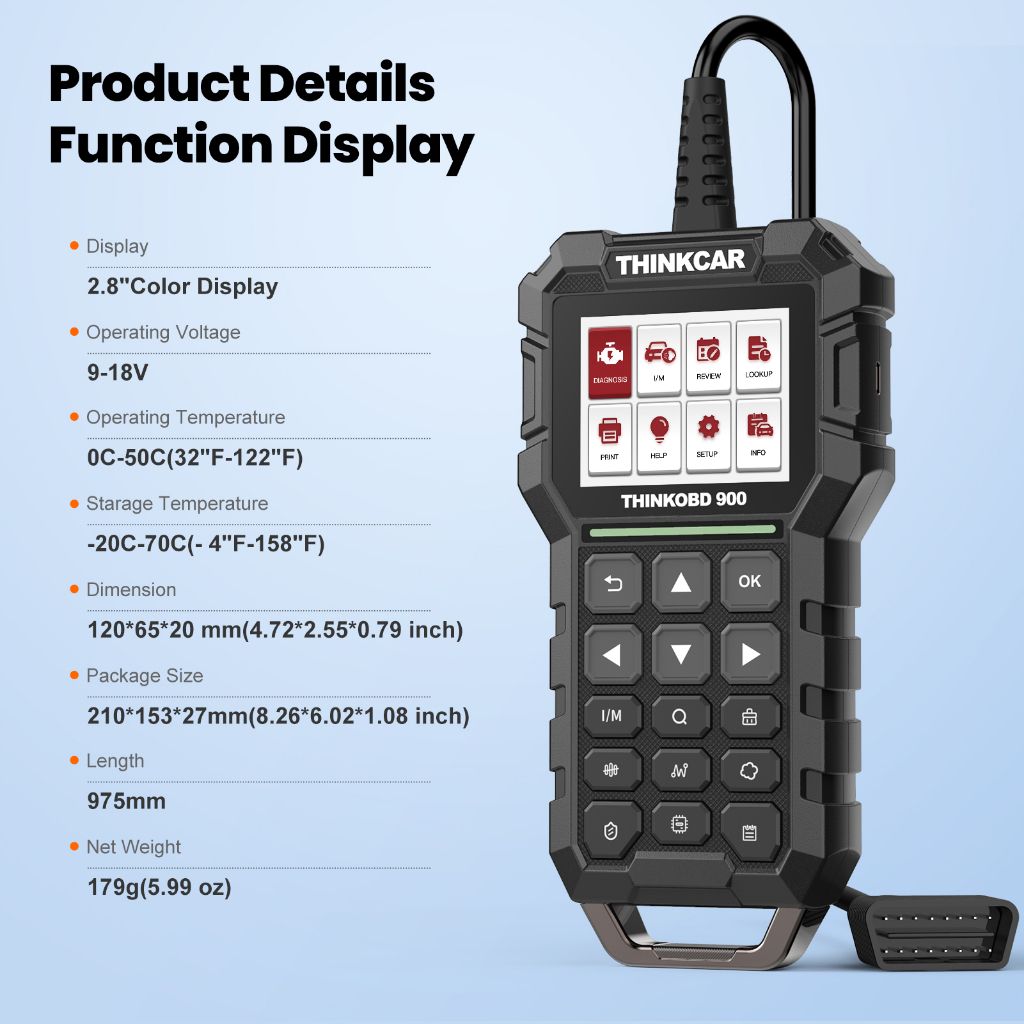 THINKCAR THINKOBD 900 OBD2 Diagnostic Tool Car Code Reader Professional ...