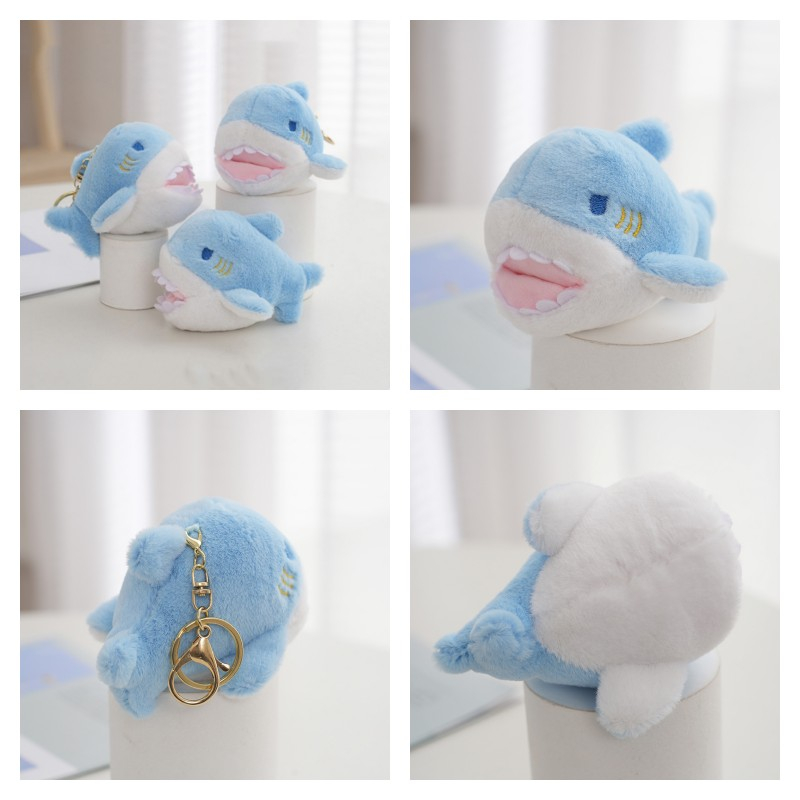 Couple Whale Keychain Cute Keyring Cartoon Shark Plush Bag Pendant Blue ...