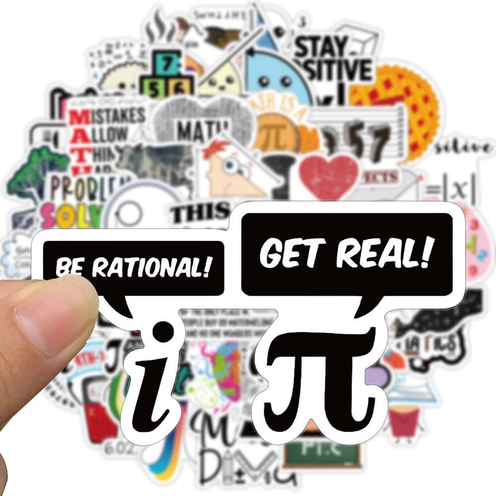[large stickers]50pcs I Love Math Stickers Cartoon Mathematics Decals ...