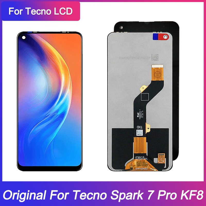 Original For Tecno Spark 7 Pro LCD Display Touch Screen Digitizer Full Set Assembly KF8 LCD ...