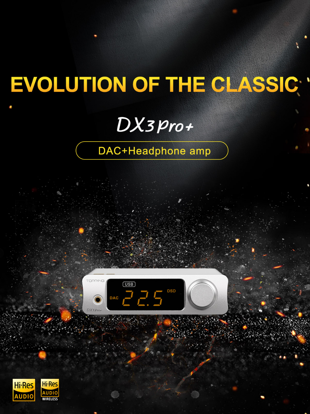 TOPPING DX3 PRO+ DAC Headphone Amplifier ES9038Q2M Decoder Bluetooth 5. ...