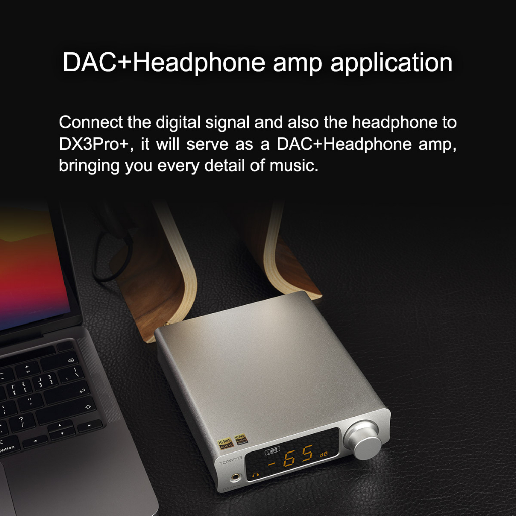 TOPPING DX3 PRO+ DAC Headphone Amplifier ES9038Q2M Decoder Bluetooth 5. ...