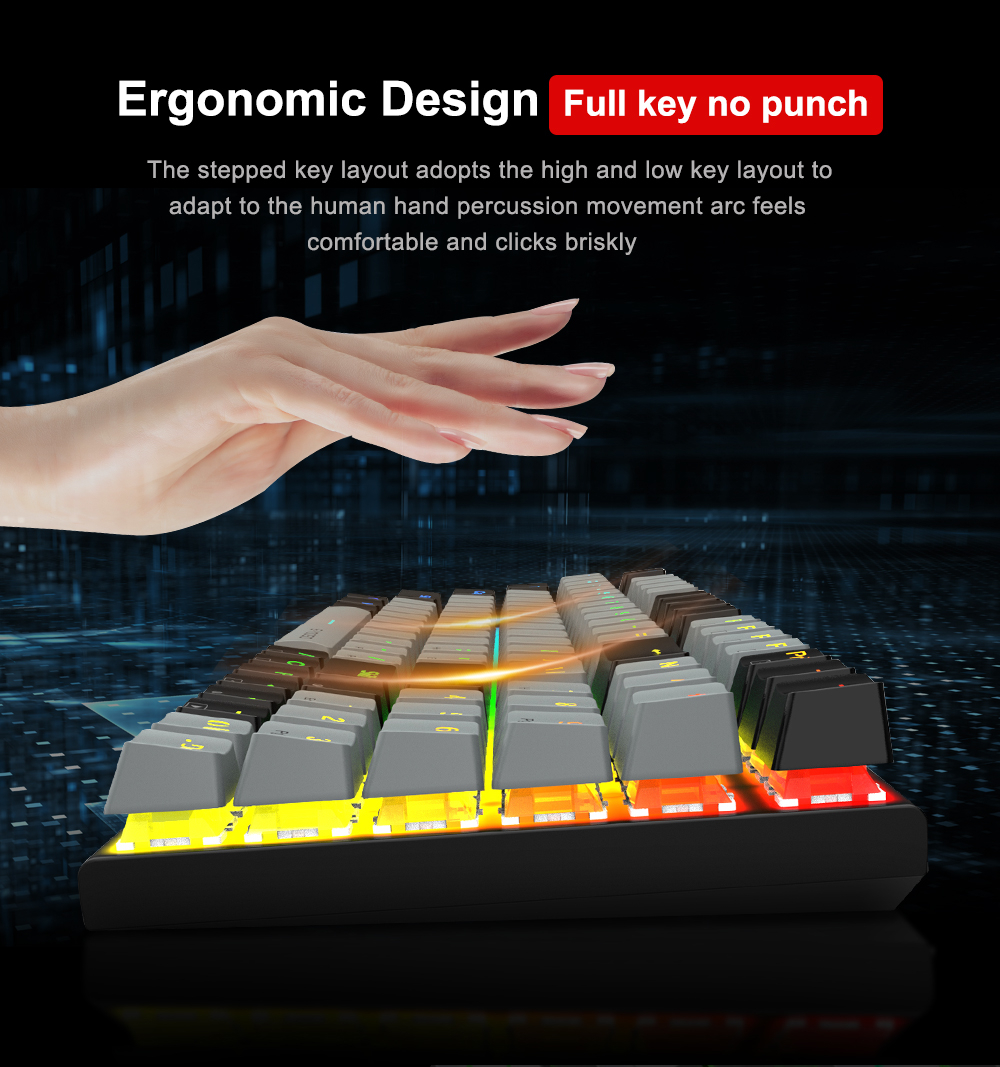 E-YOOSO Z19 RGB USB Mechanical Gaming Keyboard Blue Red Switch 94 Keys ...