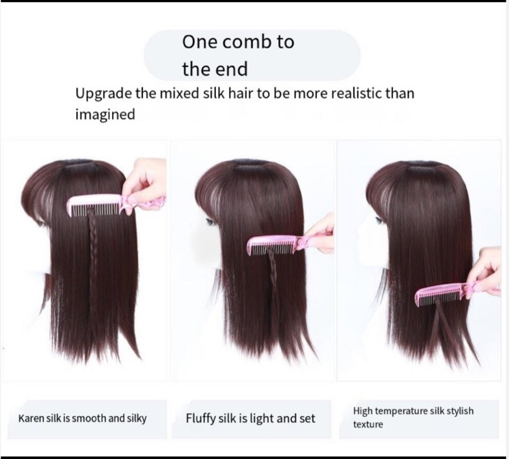 3D Air bangs wig simulation hair mask white hair natural forehead top ...