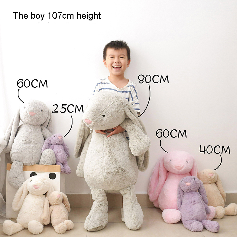 25/40/60cm Kawaii Long Ears Rabbit Plush Animals Toys Colorful Stuffed ...