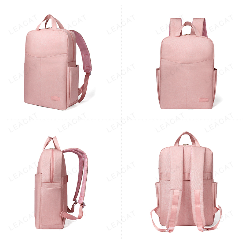 Leacat Simplicity Macaron Pink Laptop Bag 13 14 15.6 Inch Backpack ...
